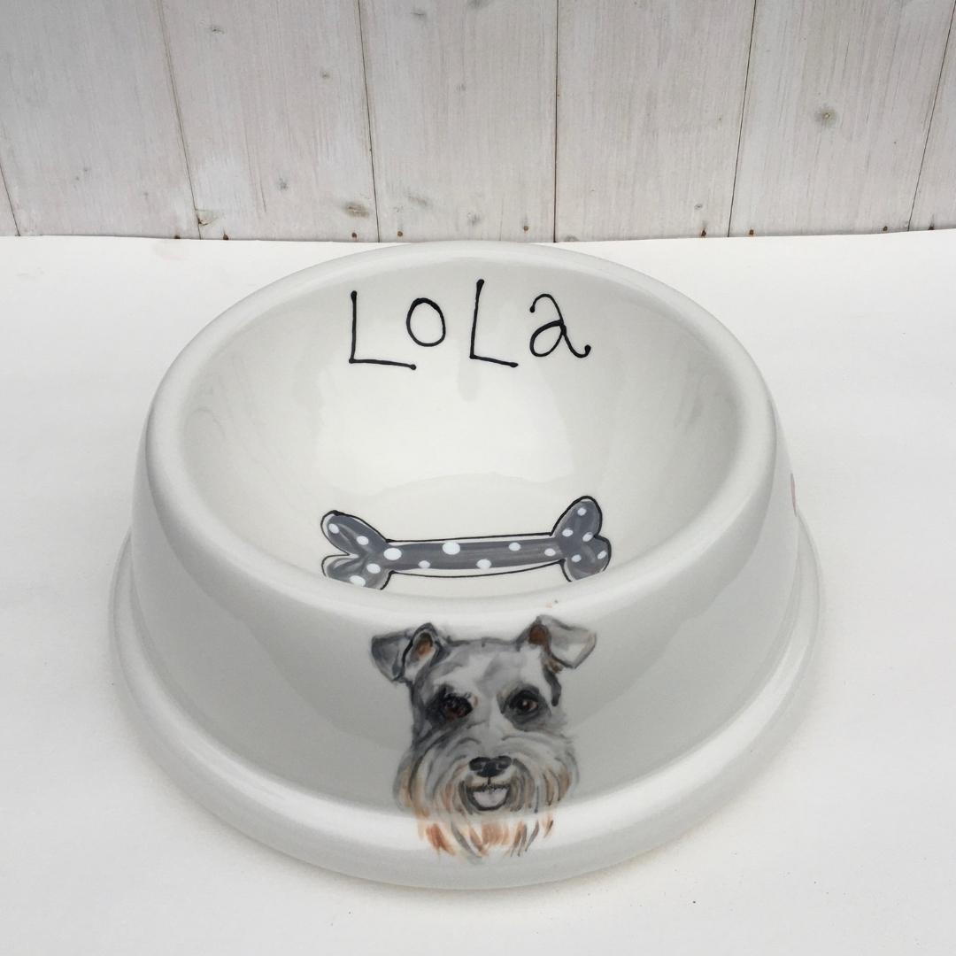 Personalised Hand Painted Ceramic Dog Bowl – Chelsea Dogs