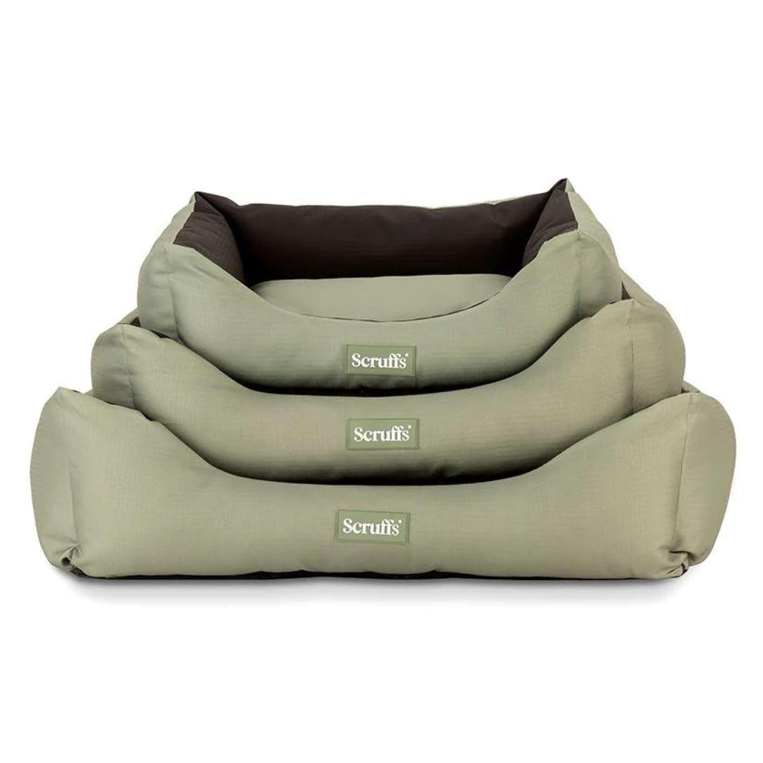 Water Resistant Expedition Box Bed - Khaki Green | Scruffs – Chelsea Dogs