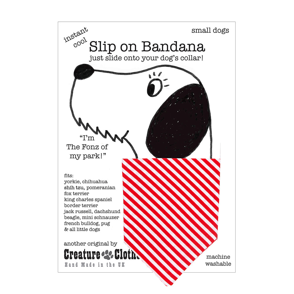 Creature Clothes Slip On Bandana Red And White Stripe | Dog Bandanas ...